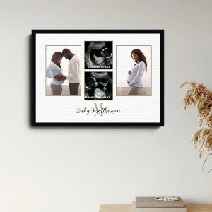 Buy Pregnancy 4 photo Collage Monogram Initial Customized Photo Printed ...